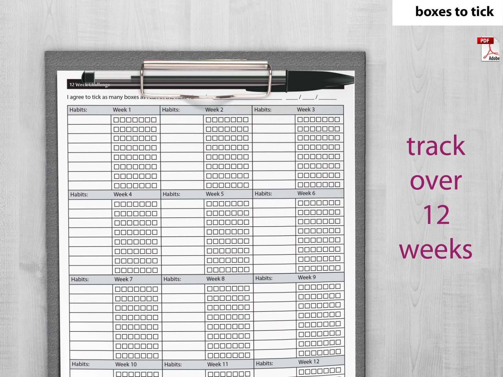 12 week challenge checklist – Lakazdi Graphic Design